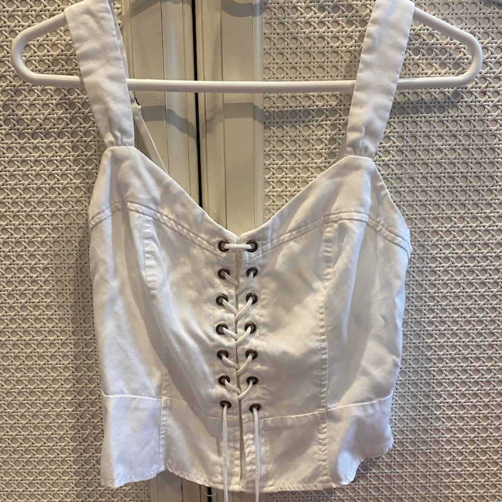 White Corset/ Bustier Top - Gem